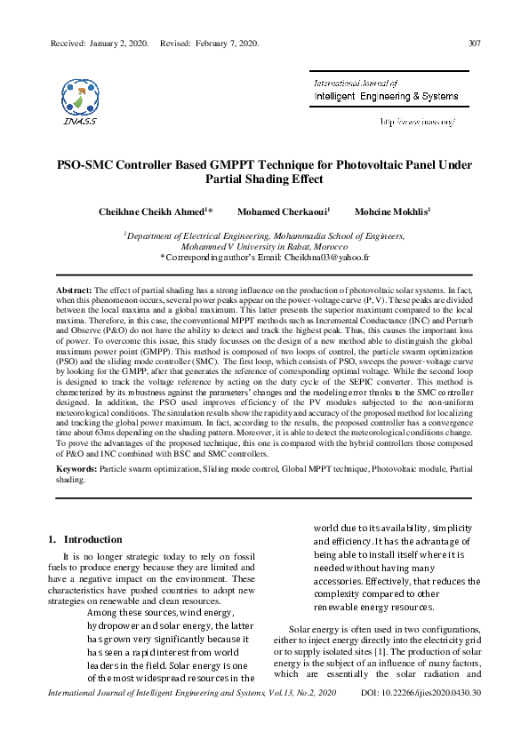 (PDF) PSO-SMC Controller Based GMPPT Technique for Photovoltaic Panel Under Partial Shading ...