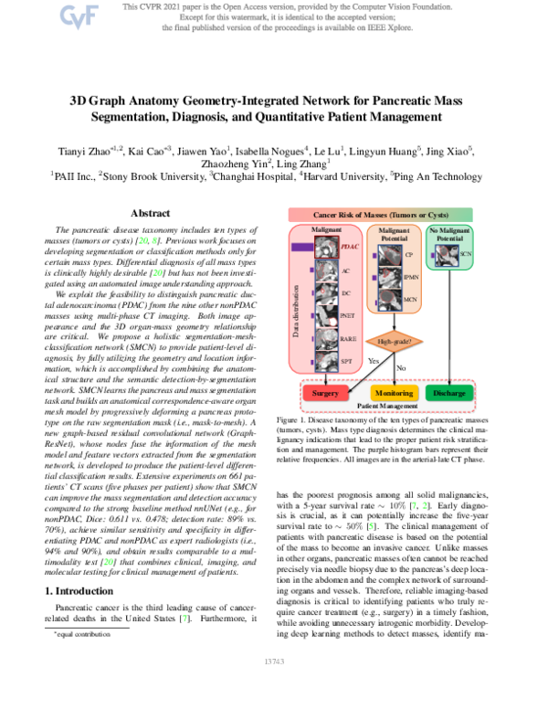 (PDF) 3D Graph Anatomy Geometry-Integrated Network for Pancreatic Mass ...