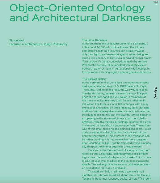 (PDF) Object-Oriented Ontology and Architectural Darkness