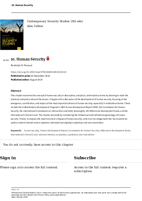 (PDF) 10. Human Security