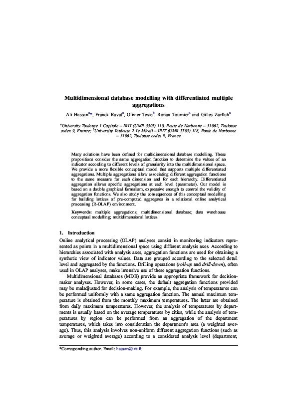 (PDF) Multidimensional database modelling with differentiated multiple ... (PDF) Multidimensional database modelling with differentiated multiple ...