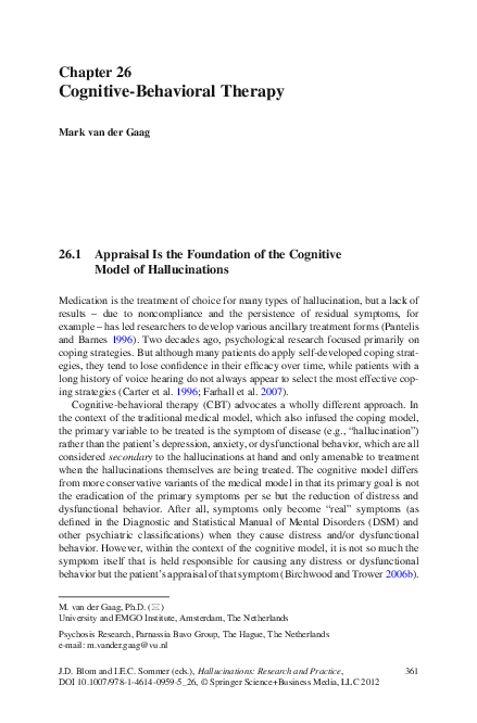 (PDF) Cognitive-Behavioral Therapy