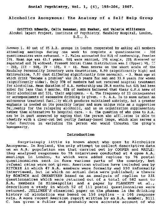 (PDF) Alcoholics anonymous: The anatomy of a self help group | Chris ...