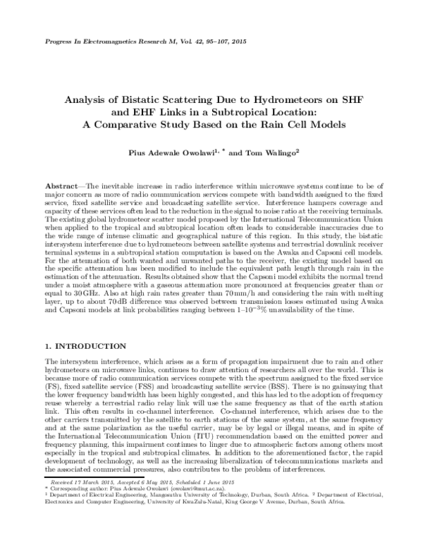 (PDF) Bistatic Scattering Analysis in Subtropical Areas