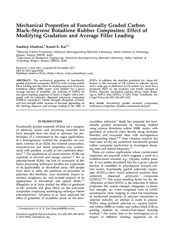 (PDF) Mechanical properties of functionally graded carbon black-styrene butadiene rubber ...