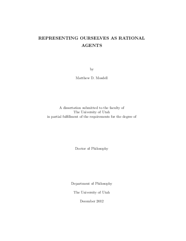 (PDF) Representing ourselves as rational agents