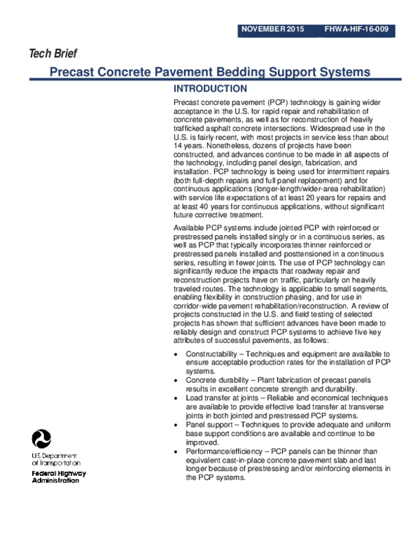 (PDF) Precast Concrete Pavement Bedding Support Systems