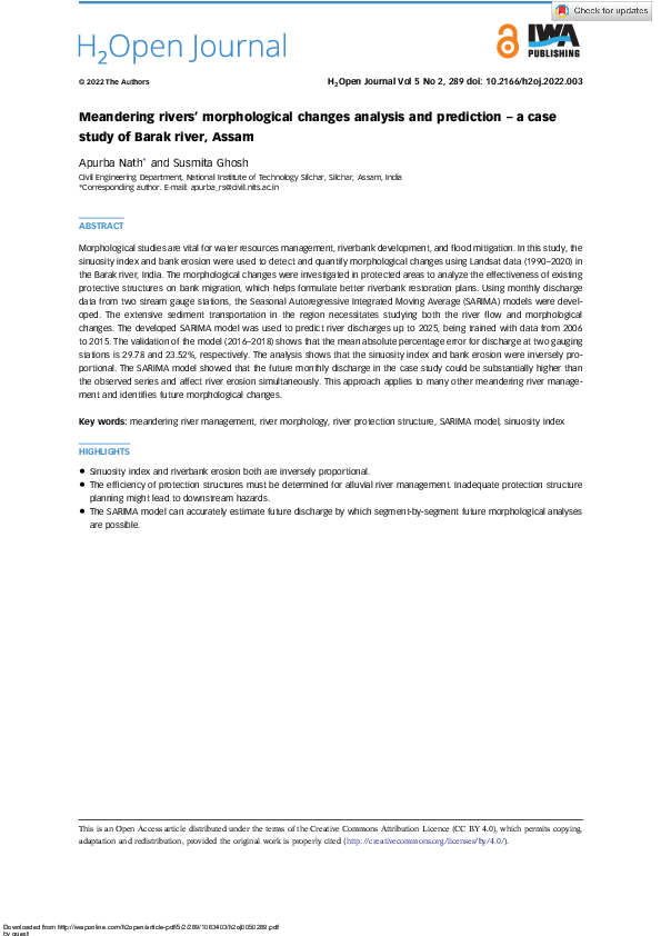 (PDF) Meandering rivers’ morphological changes analysis and prediction ...
