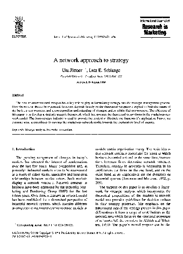 (PDF) A network approach to strategy