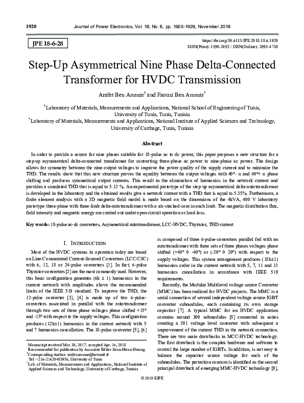 (PDF) Step-Up Asymmetrical Nine Phase Delta-Connected Transformer for ...