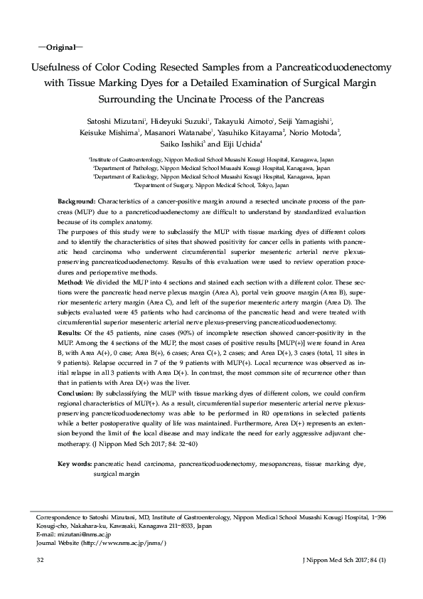 (PDF) Usefulness of Color Coding Resected Samples from a ...