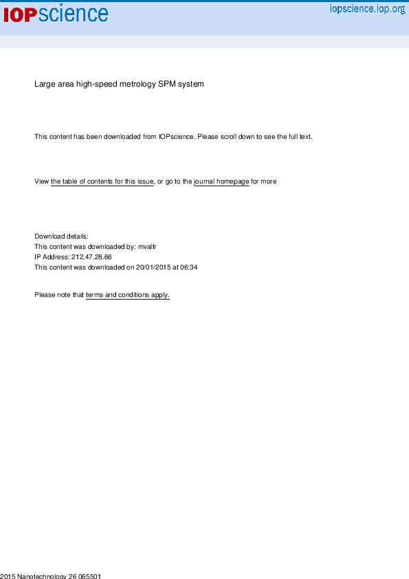 (PDF) Large area high-speed metrology SPM system