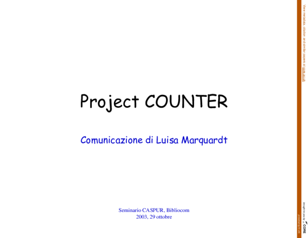 (PDF) Project COUNTER
