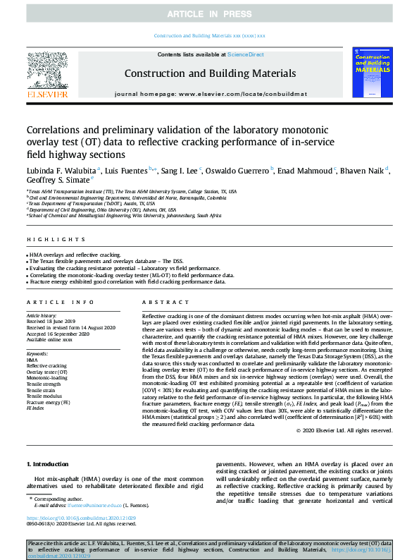 (PDF) Correlations and preliminary validation of the laboratory ...