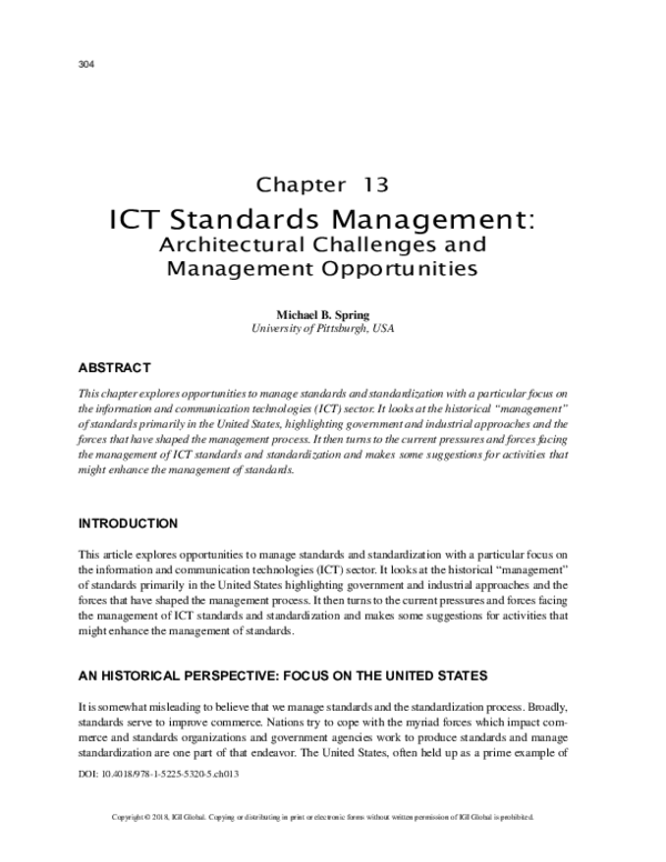 (PDF) ICT Standards Management