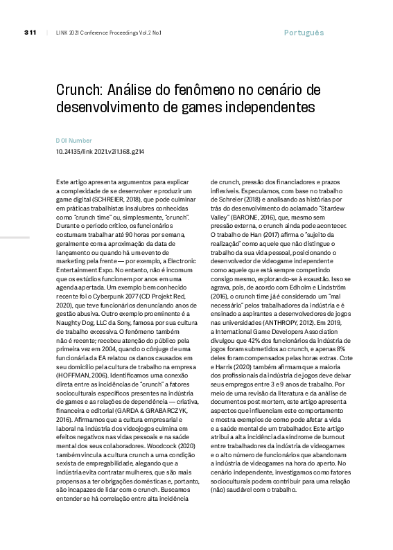 (PDF) Crunch: Analysis of the phenomenon in the independent game ...