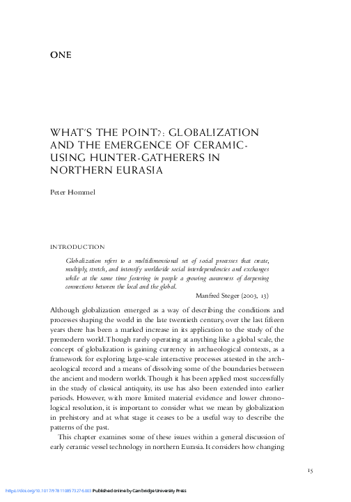 (PDF) Globalization in Prehistory