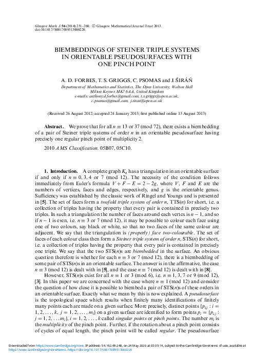 (PDF) Biembeddings of Steiner Triple Systems in Orientable ...