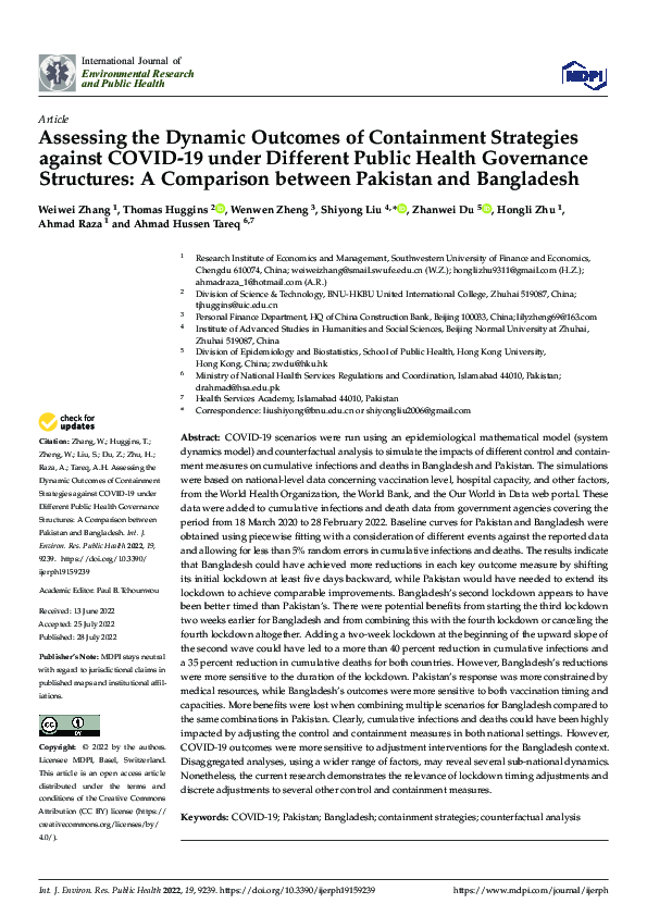 (PDF) Assessing the Dynamic Outcomes of Containment Strategies against ...