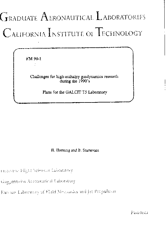 (PDF) Challenges for high-enthalpy gasdynamics research during the 1990 ...