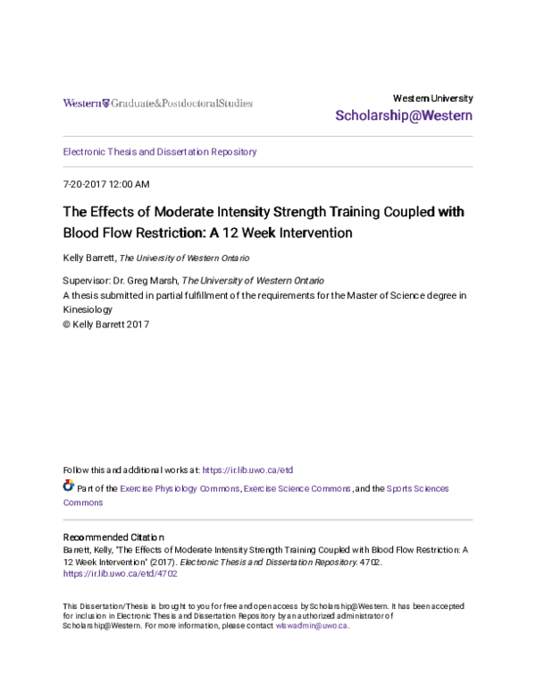 (PDF) eview he efficacy of blood flow restricted exercise : A systematic review & eta-analysis ...