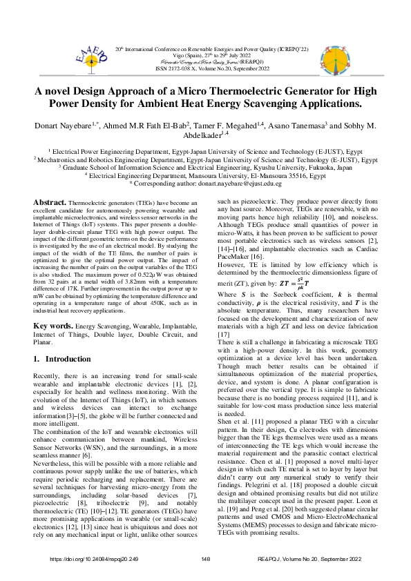 (PDF) A novel Design Approach of a Micro Thermoelectric Generator for ...