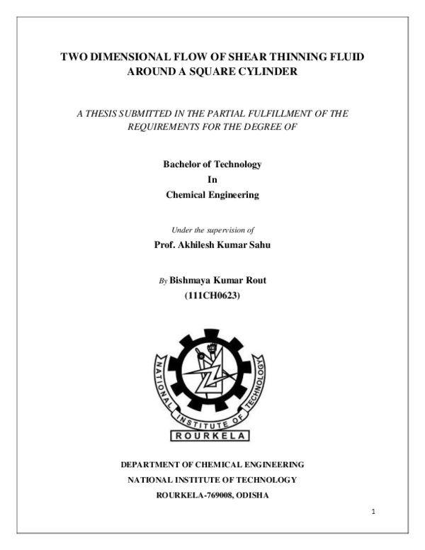 (PDF) Two Dimensional Flow of Shear Thinning Fluid Around A Square Cylinder