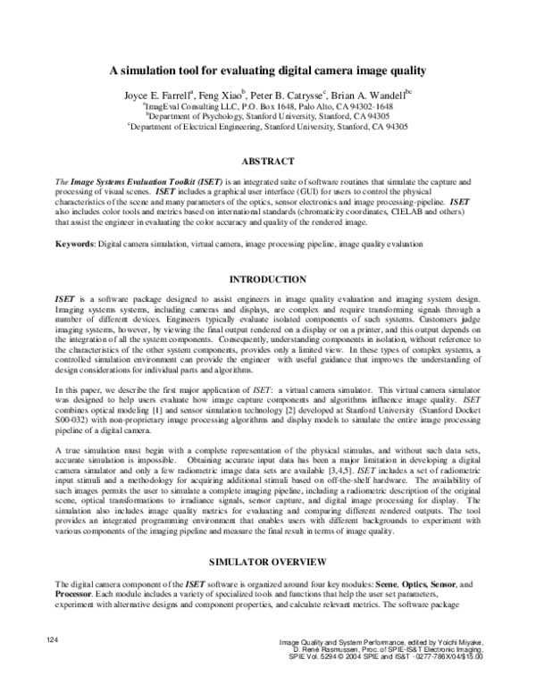 (PDF) A simulation tool for evaluating digital camera image quality