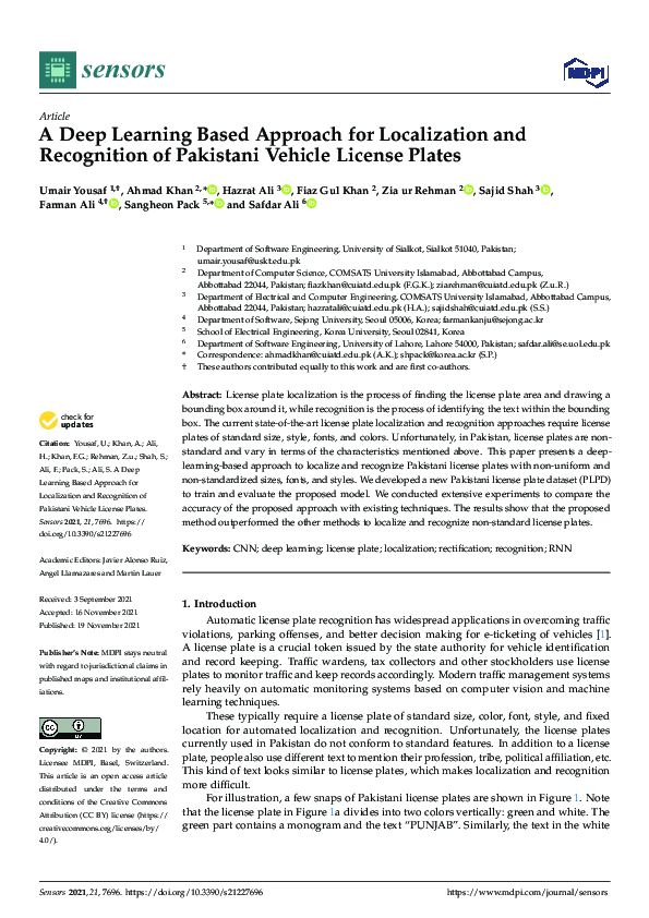 (PDF) A Deep Learning Based Approach for Localization and Recognition of Pakistani Vehicle ...