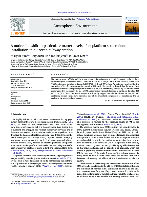 (PDF) A noticeable shift in particulate matter levels after platform ...