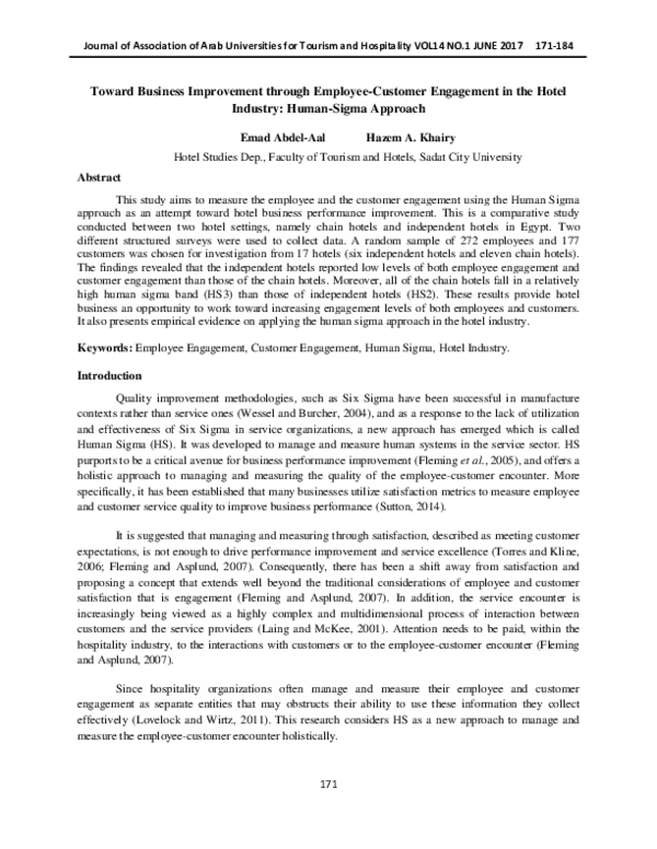 (PDF) Toward Business Improvement through Employee-Customer Engagement ...