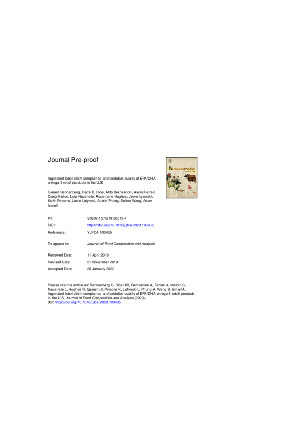 (PDF) Ingredient label claim compliance and oxidative quality of EPA ...