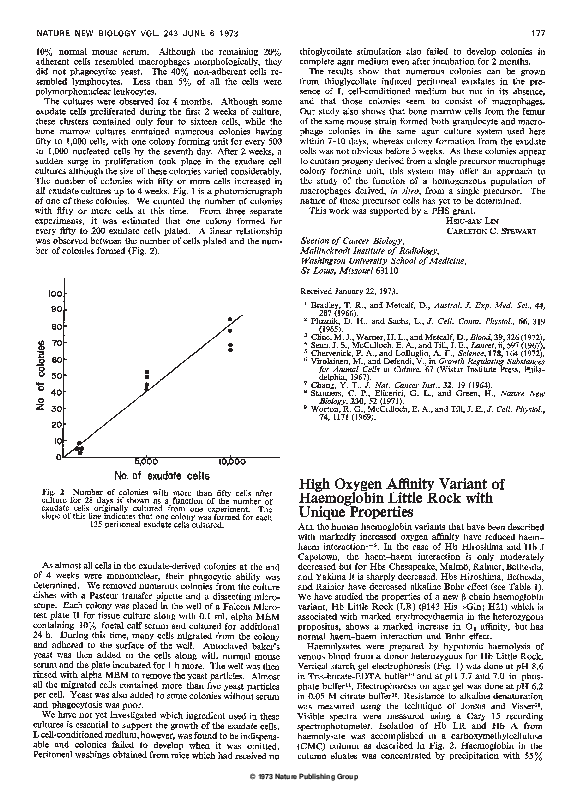 (PDF) High Oxygen Affinity Variant of Haemoglobin Little Rock with ...