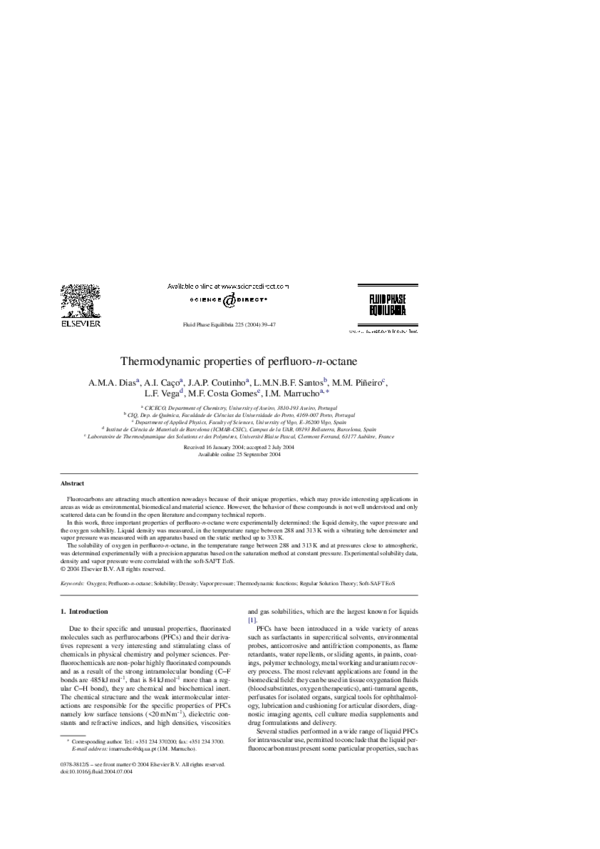 (PDF) Thermodynamic properties of perfluoro-n-octane (PDF) Thermodynamic properties of perfluoro-n-octane