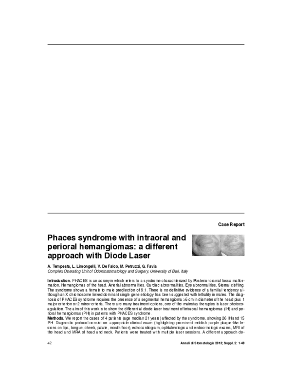 (PDF) Phaces syndrome with intraoral and perioral hemangiomas: a ...