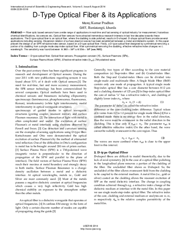 (PDF) D-Type Optical Fiber & its Applications