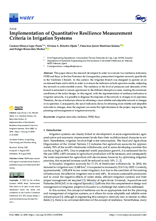 (PDF) Implementation of Quantitative Resilience Measurement Criteria in ...