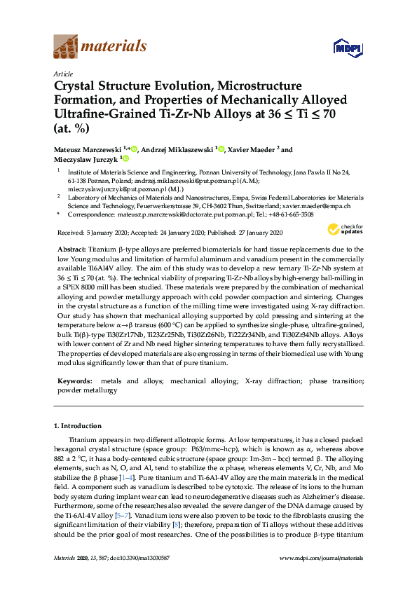 (PDF) Crystal Structure Evolution, Microstructure Formation, and ...