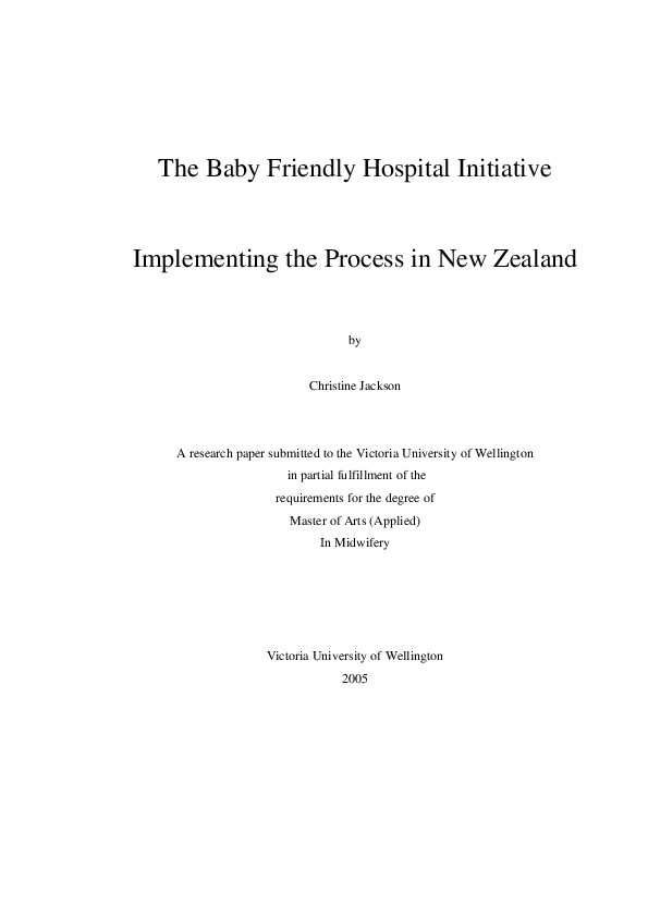 (PDF) The Baby Friendly Hospital Initiative Implementing the Process in ...