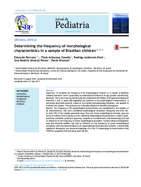 (PDF) Determining the frequency of morphological characteristics in a ... (PDF) Determining the frequency of morphological characteristics in a ...