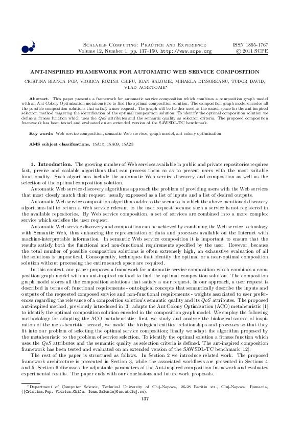 (PDF) Ant-Colony Optimization for Web Service Composition