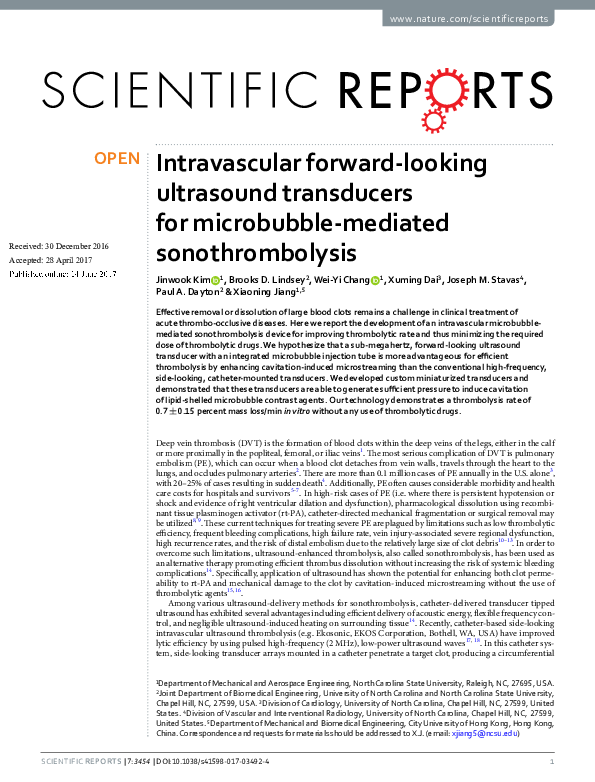 (PDF) Intravascular forward-looking ultrasound transducers for ...