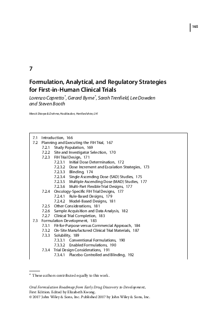 (PDF) Oral Formulation Roadmap from Early Drug Discovery to Development