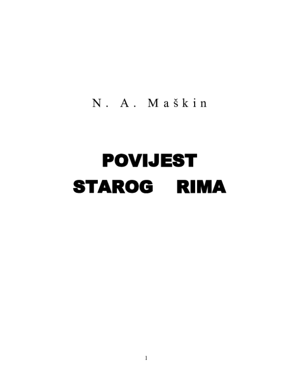 (PDF) Povijest starog rima