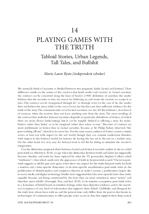 (PDF) Playing Games with the Truth: Tabloid Stories, Urban Legends ...