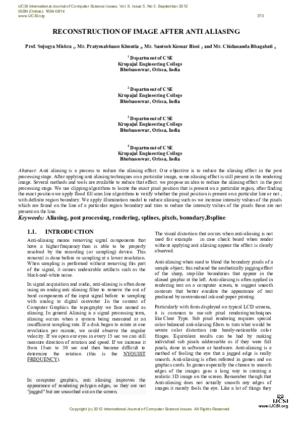 Pdf Reconstruction Of Image After Anti Aliasing Santosh Kumar Bisoi