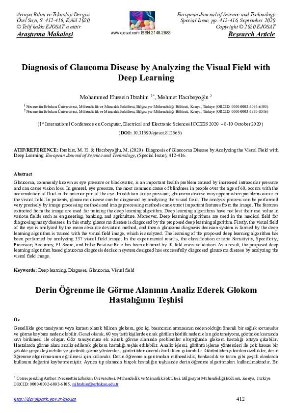 (PDF) Diagnosis of Glaucoma Disease by Analyzing the Visual Field with ...