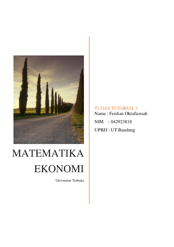 (PDF) Matematika ekonomi