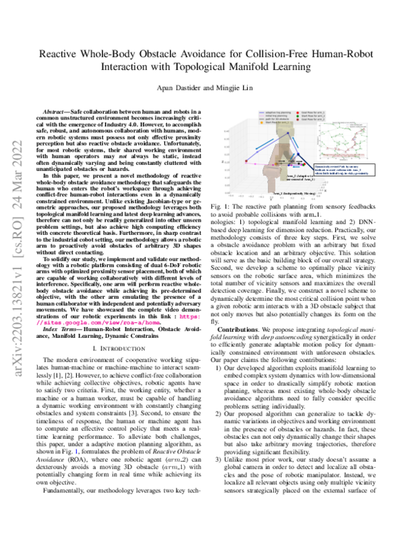 (PDF) Reactive Whole-Body Obstacle Avoidance for Collision-Free Human-Robot Interaction with ...