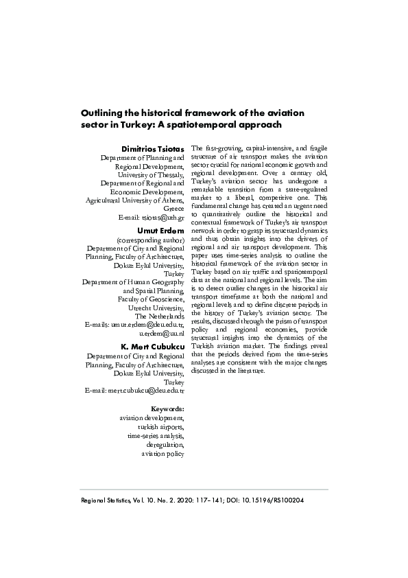 (PDF) Outlining the historical framework of the aviation sector in ...